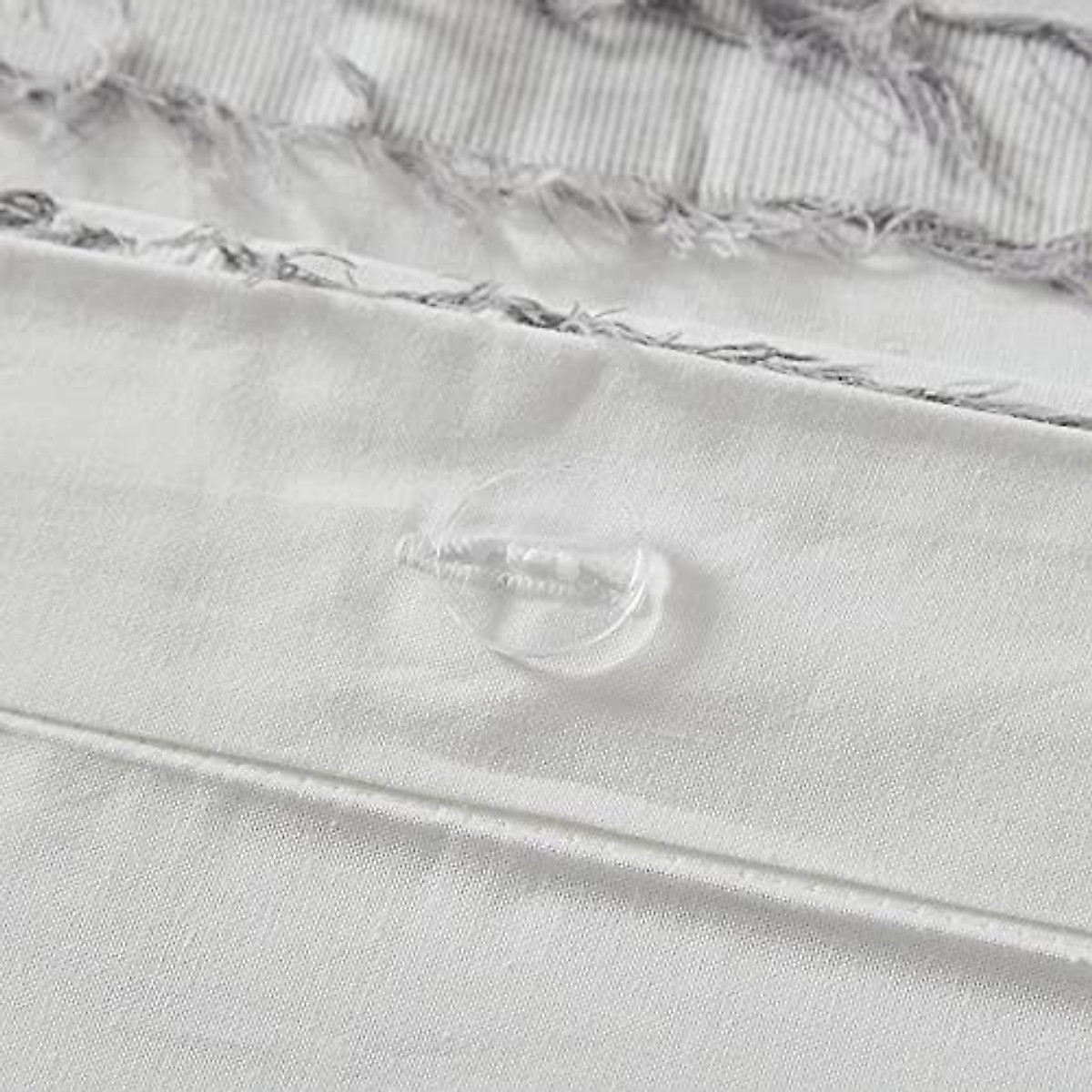 Urban Habitat Avery 100% Cotton Clipped Jacquard Duvet Casual Stripe Design, All Season Comforter Cover Modern Bedding Set with Matching Sham, Decorative Pillow, Full/Queen, Grey 5 Piece