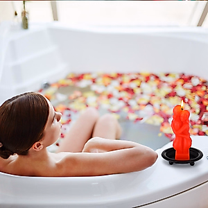 Jingmore Lover Candle with Candle Holder Couple Hugging Lover Figure Ritual Image Love Spell Candle Fall in Love with Me Love Candles to Attract Love with Black Iron Candle Plate(Classic)