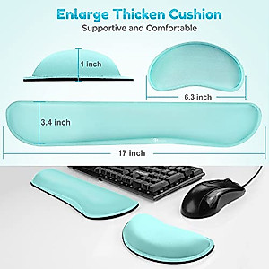 Gimars Superfine Fiber Widen Memory Foam Set Nonslip Mouse Pad Wrist Support & Keyboard Wrist Rest Support for Office, Computer, Laptop & Mac & Comfortable & Lightweight for Easy Typing & Pain Relief