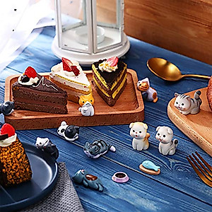 Jetec 19 Pieces Cute Miniature Garden Cats Landscape Lovely Mini Cats Figurines Fairy Garden Home Animals Kitten Adorable Mini Terrarium Figurine Ornament for Home Garden Decor Ornament Supplies