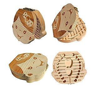 Baby Tooth Keepsake Box,Tooth Fairy Box,Wooden Tooth Box ,Baby Keepsake Storage Box,Tooth Saver,Tooth Holder for Kids Teeth,Tooth Boxes for Lost Teeth for Kids,Newborn Baby Birthday and Shower Gift