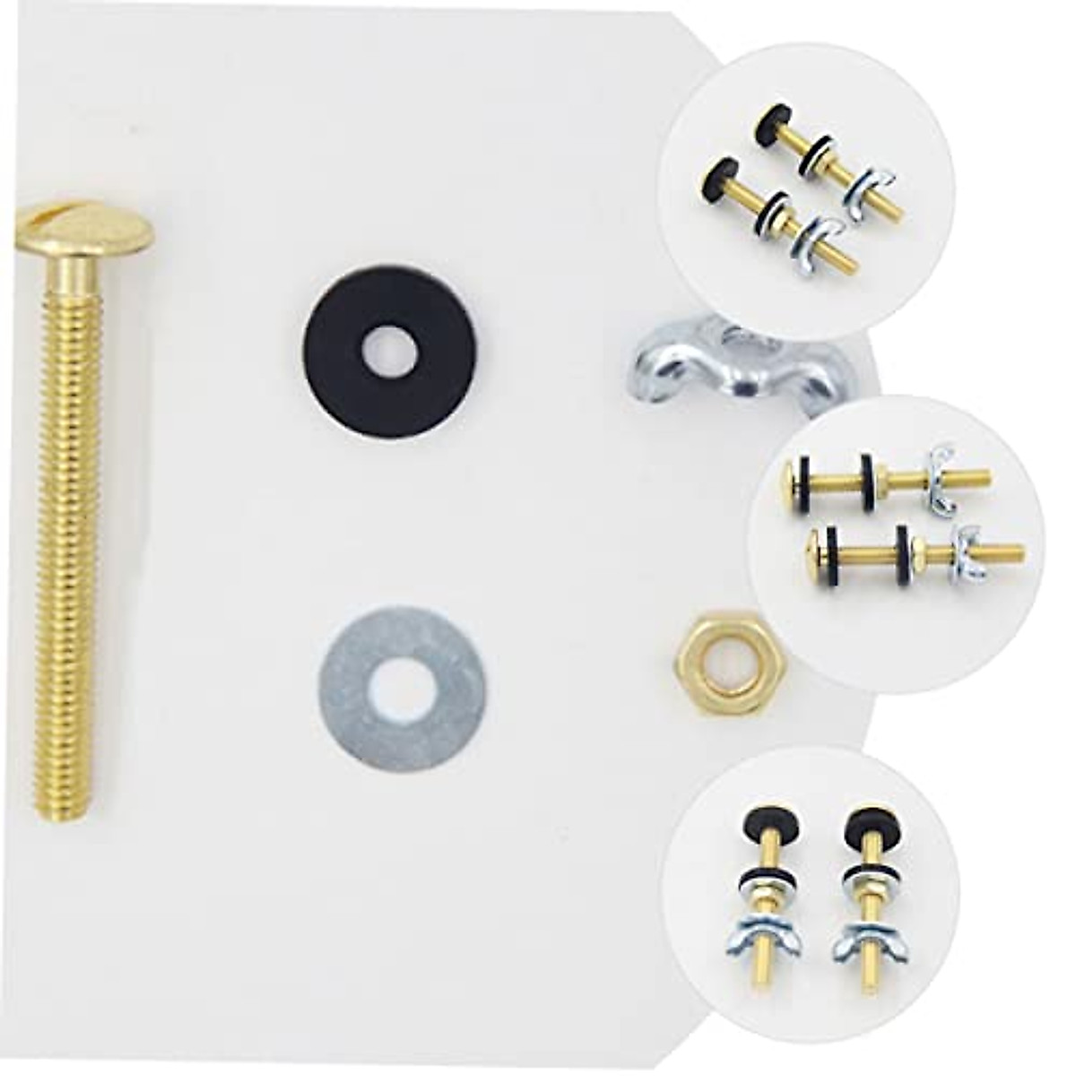 DOITOOL 2pcs Heavy Duty Toilet Bolts Toilet Tank Toilet Gasket Toilet Seats Toilet Seat Replacement Screws Toilet Wax Ring Replacement Kit Toilet Bolts Screws Toilet Seat Fittings Nut Seal