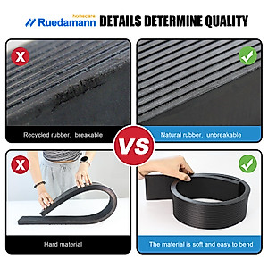 Ruedamann 1.2" Rise Threshold Ramp,1500 LBS Capacity, 35.4" Wide Natural Rubber Power Wheelchair Ramp Scooter, Non-Slip Solid Rubber Threshold Ramp for Doorways,Driveways,Bathroom,Cuttable