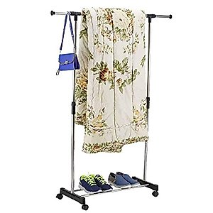 6810 - Single Pole Adjustable Portable Clothes Garment Rail Display Hanger Rack – MN27