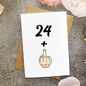 MAGJUCHE Funny 25th Birthday Card, 24+1 women Or Men Sweet 25 Years Old Birthday Gift Joke Card