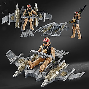 US Army Men Action Figures Play Set,Toy Soldiers with Military Weapons Accessories for Kids Boys