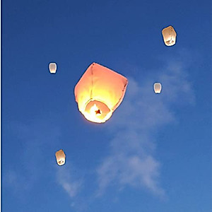 40 PCS White Lanterns in Each Package, Lanterns to Release Make Outdoor Activities More Meaningful, for Wedding, Halloween, Thanksgiving, Party, Christmas
