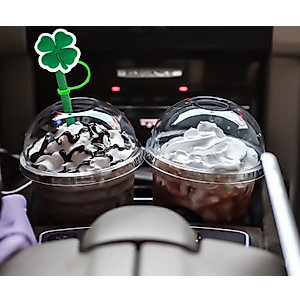 10 Pieces Straw Cover Cap Reusable Silicone Straw Toppers Drinking Straw Tips Lids for 6-8 mm Cute Straws Plugs (Not include Straw) (2D Style 2)