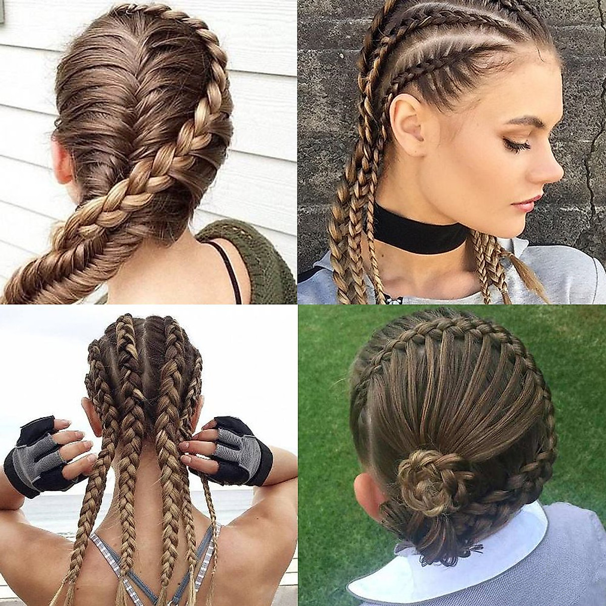 Hisight 2 PCS Sponge Hair Braiding Machine Women Lady Girls DIY French Twist Plait Hair Braiding Tool Sponge Hair Styling Clip Stick Braider Braid Tool (Red、 Blue)