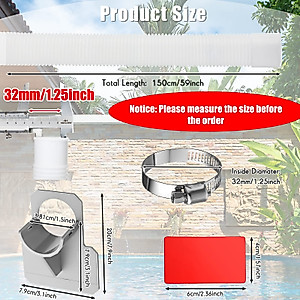 Saintrygo Swimming Pool Hose Replacement Kit for Above Ground Pools 1.25 Inches Diameter Pool Filter Replacement Hose Pool holder Compatible with Filter Pumps 330 GPH 530 GPH 1000 GPH (White)