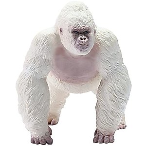 RECUR Gorilla King Kong Toys 11.8" [Largest Size] Albino Gorilla Toys Action Figure Rampage Gorilla Animal Figurine Hand-Painted Wild Ape Figure Gift for Collectors Girls Boys Age 3+