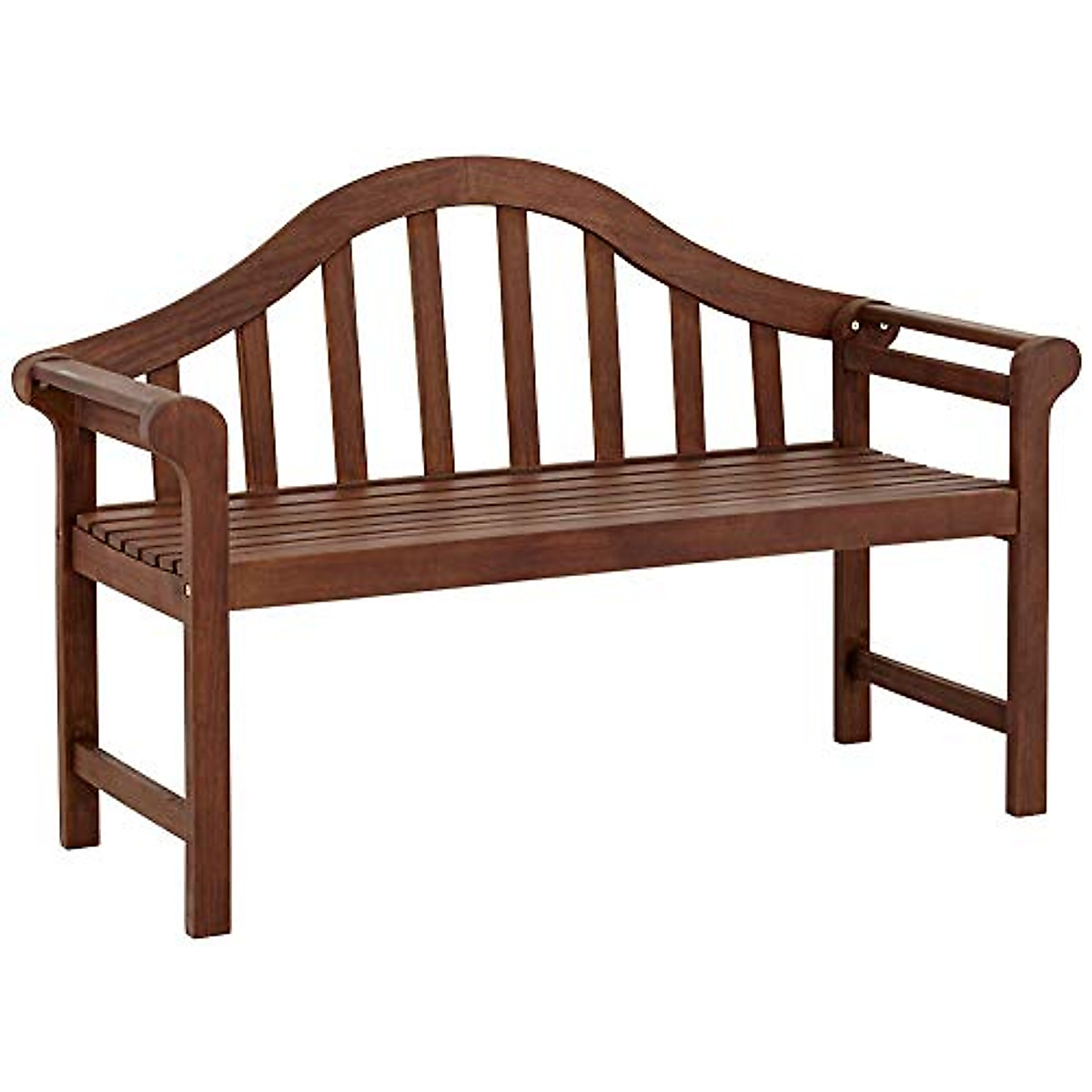 Teal Island Designs Concorde 53" Wide Dark Natural Acacia Wood Outdoor Bench