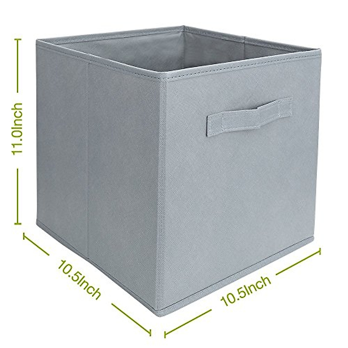 EZOWare Bundle Kit 6 Pcs Gray Collapsible Fabric Cube Storage Bin Baskets + 4 Closet Wardrobe Dresser Drawer Organizer Divider For Organizing Nursery Baby Clothes
