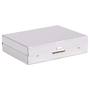 Divinity Boutique Brushed Silver Tone 3 x 2 Stainless Steel Metal Standard Dice Boxed Set of 5