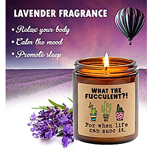 What The Fucculent Candle - Funny Gift for Her - Gift for Plant Lover - Plant Decor - Crazy Plant Lady - Lavender Scented Candles - Soy Candles