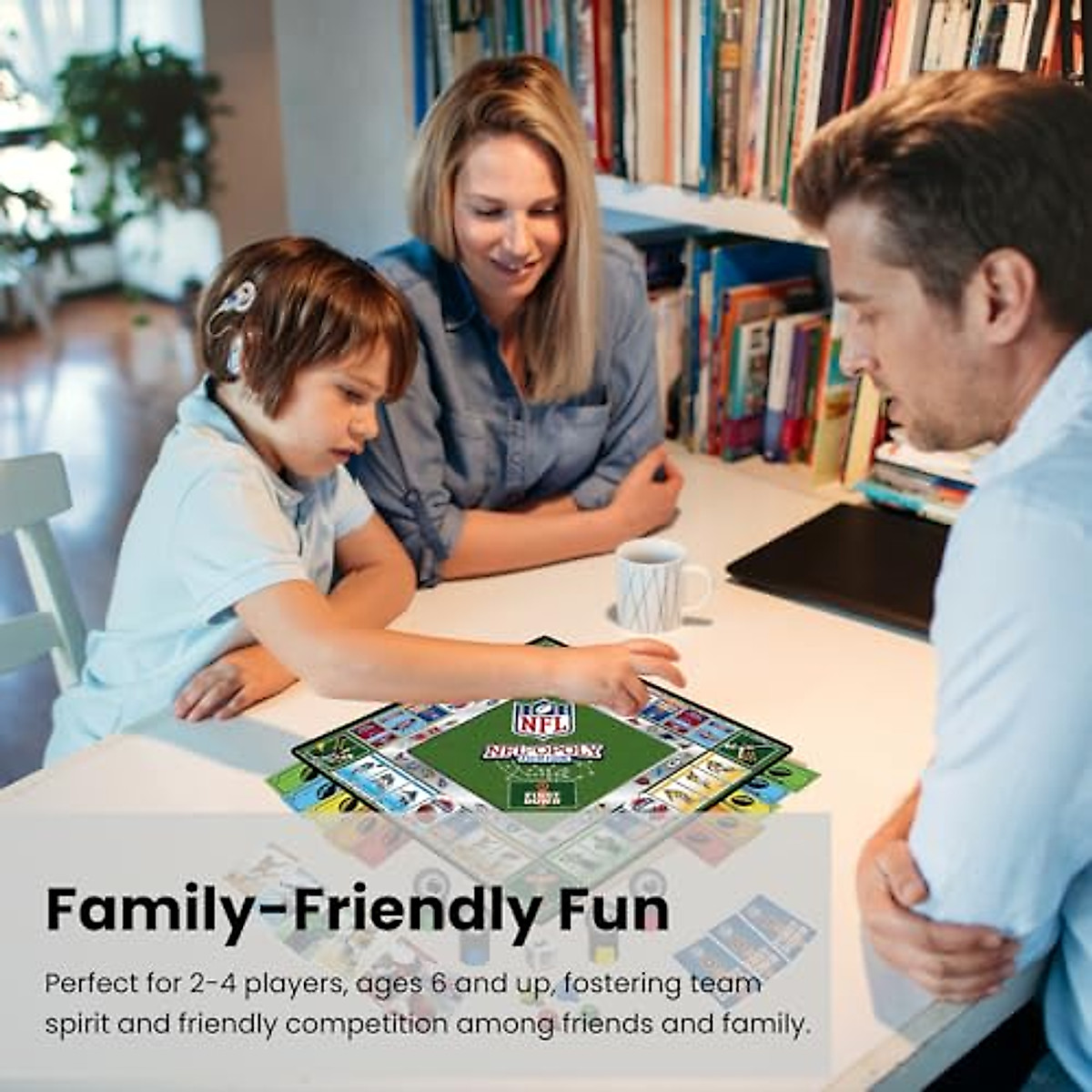 Masterpieces NFL-Opoly Junior Board Game - Collector's Edition Set for Ages 6+ - Officially Licensed NFL Opoly Jr Board Game