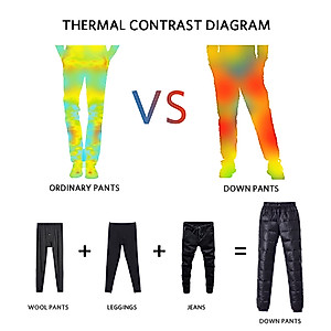 Tapasimme Men's Winter Warm Loose Packable Down Pants Puffer High Waisted Nylon Compression Lightweight Snow Trousers (X-Large, Black)