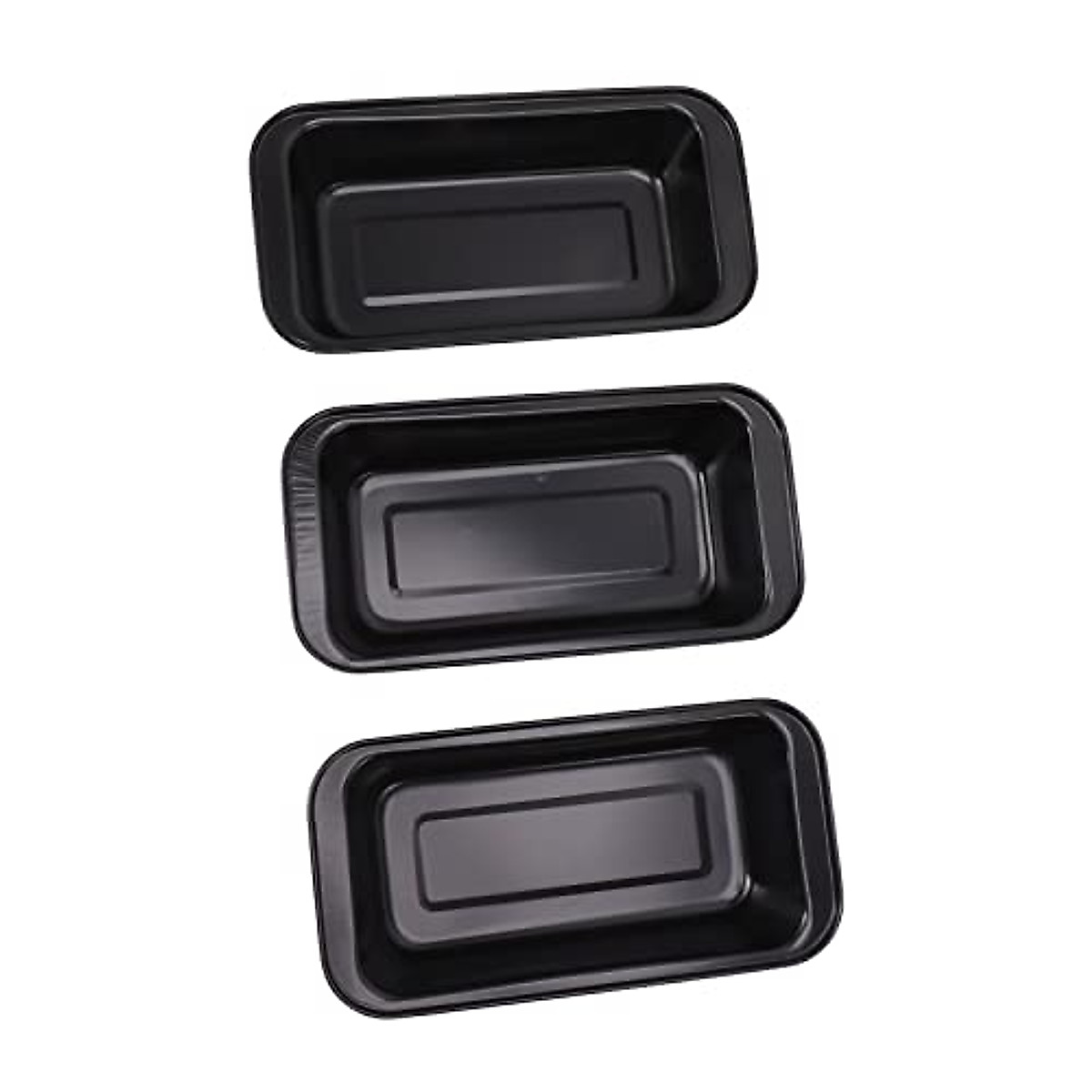 Baking Loaf Bread Pan, 3PCS Black Rectangular Mould Pan Fast Heat Conduction for Home Kitchen