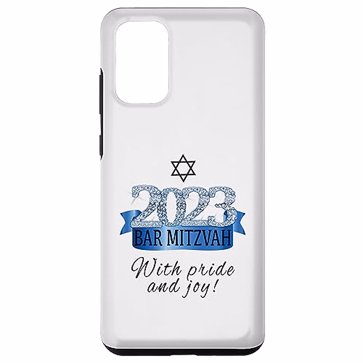 Galaxy S20+ 2023 Bar Mitzvah I Pride & Joy I White Blue Banner Decor Case