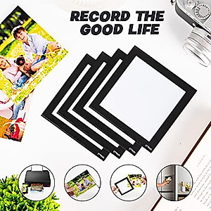 4X4" Magnetic Picture Frame with Black Border(10 Pack) ,Square Magnet Photo Pockets,Decorations for Fridge/Lockers with Clear Plastic Cover (Classic)