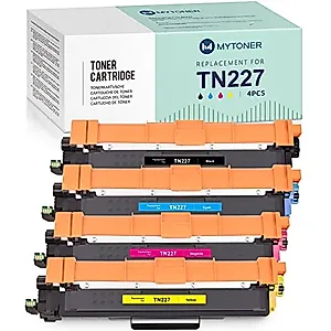 MYTONER TN-227BK/C/M/Y Compatible Toner Cartridge Replacement for Brother TN227 TN-227 TN223 TN-223BK/C/M/Y Toner for HL-L3230CDW L3290CDW L3210CW MFC-L3770CDW L3750CDW L3710CW Printer(4 Pack)