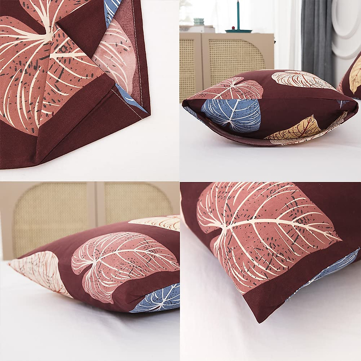 Fully-Encased Waterproof Mattress Cover Protector Twin Mattress Cover Machine Washable Breathable Mattress Cover,Fitted Bed Cover 12" Deep Easy Care (Burgundy,80x200x30cm)