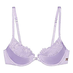 Savage X Fenty, Women's, Missy Savage Not Sorry Half Cup Bra with Lace, Lavender, 32DDD