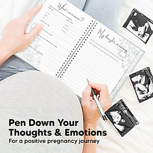 KeaBabies Pregnancy Journal, Pregnancy Announcements and Pregnancy Journal, Pregnancy Announcements - 80 Pages Hard Cover Pregnancy Book For Mom To Be Gift - Personalized Baby Gift, Baby Footprint Kit