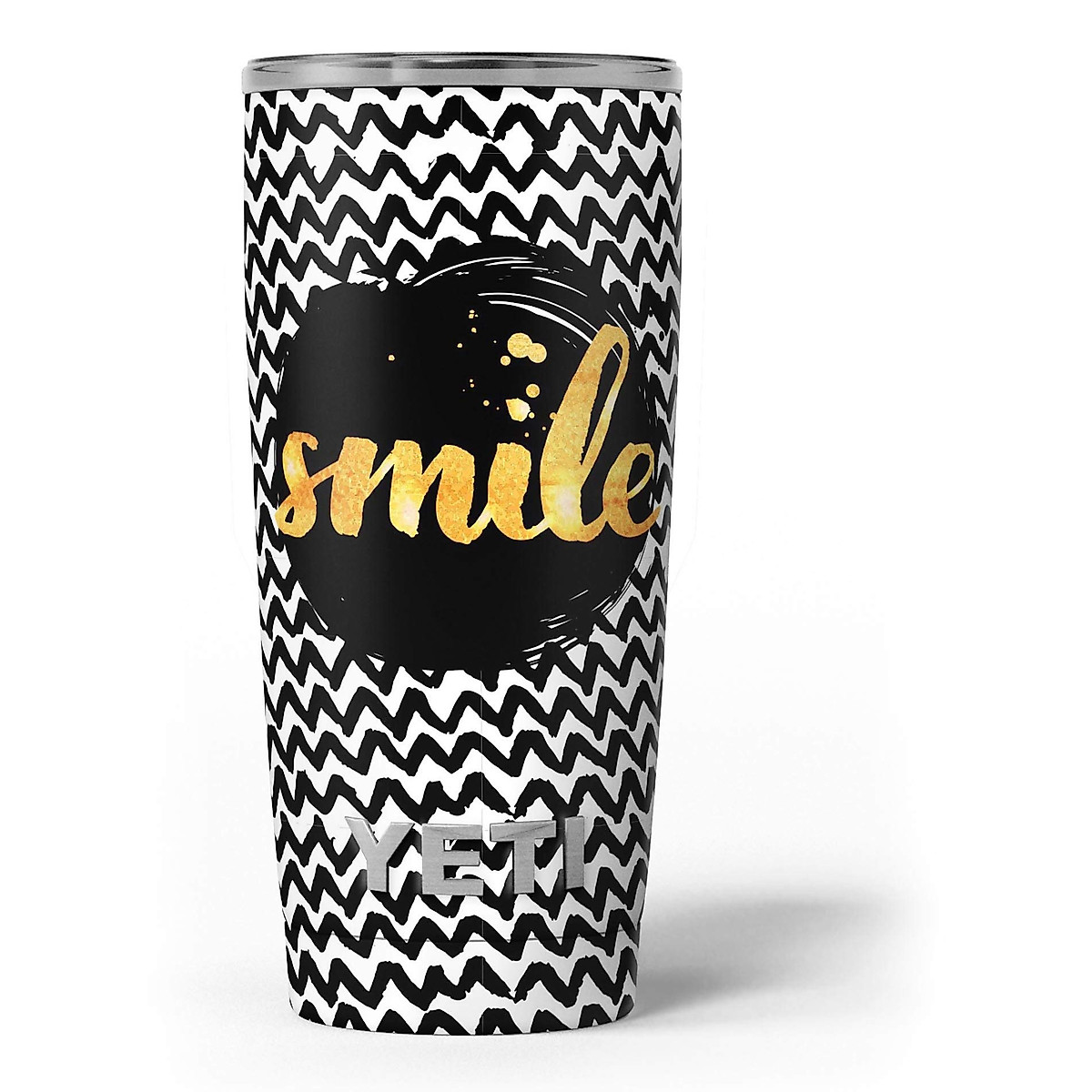 Design Skinz Smile Sketch on Foil - Skin Decal Vinyl Wrap Kit Compatible with The Yeti Rambler Cooler Tumbler Cups
