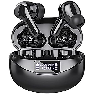 Bcaikair Wireless Earbuds Bluetooth Headphones 36H Playtime Ear Buds with LED Power Display Charging Case & Deep Bass, IPX7 Waterproof Earphones Microphone Stereo Headset for iPhone and Android Laptop
