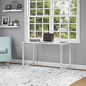 Bush Business Furniture 400 Series Table Desk with Metal Legs, 48W x 24D, White
