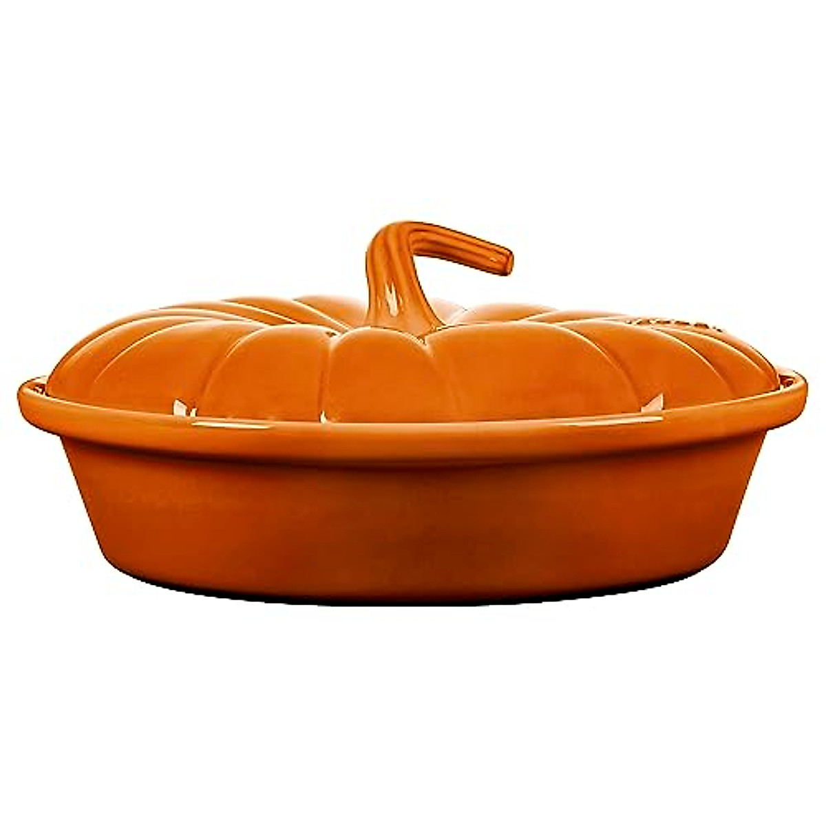 Le Creuset Stoneware Figural Pumpkin Baker with Lid, 9", Persimmon