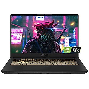 ASUS 2023 TUF F17 17.3" 144Hz FHD Gaming Laptop, Intel Core i7-12700H(> R9 6900HX), NVIDIA GeForce RTX 3050 Ti, 32GB DDR5 RAM, 1TB PCIe SSD, WiFi 6, RGB Keyboard, RJ 45, HDMI, Win 11, GM Accessories