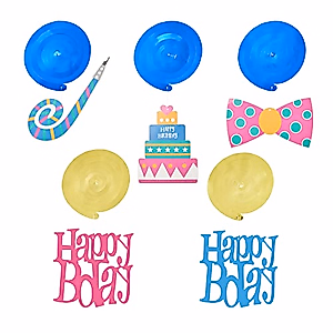 BLUE PANDA 30 Pack Hanging Happy Birthday Swirl Decorations, Party Streamers for Ceiling (35-38 in)
