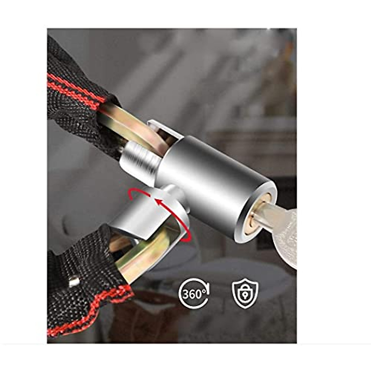 Bicycle Lock, Anti-Theft Chain Lock, Portable Lock, Bicycle Lock, Electric Car Chain Lock, Mountain Bike Lock,Thickened Chain(Size:85cm)