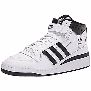 adidas Men's Forum Mid Sneaker, White/Black/White, 9