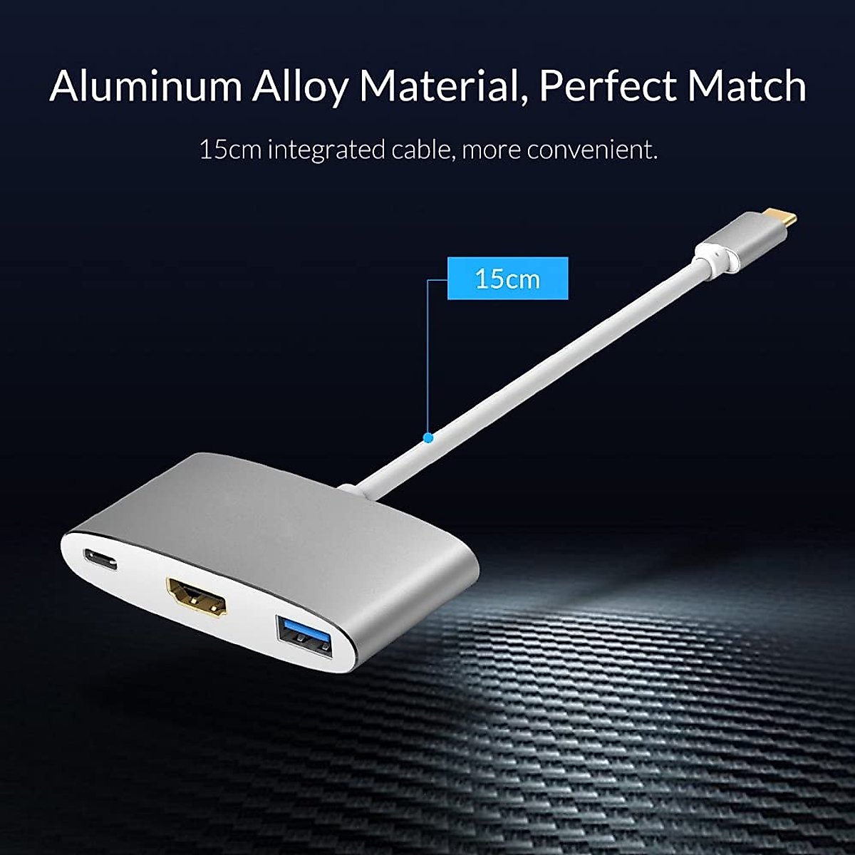 SHYPT USB Hub USB C to HDMI-Compatib USB3.0 5Gbps High Speed Hub Support 4k Video 60w Type C Quick Charge