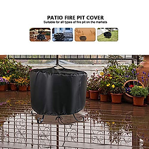 TwoPone Fire Pit Cover Round, Gas Fireplace Firepit Covers for Round Propane Fire Pit Table, Waterproof 20x15inch Patio Fire Bowl Cover with Drawstring