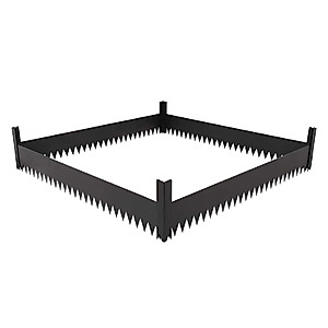 Benmachu 4 Pack 90°Connector Clips, 10" Corner Clips Height Cor-Ten Metal Stakes for 6 & 8 inch Tall Steel Landscape Edging,Black