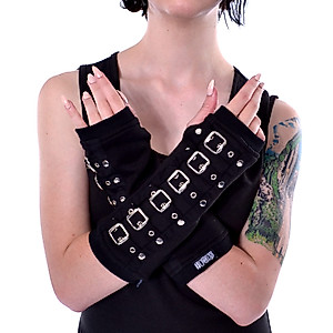 Pretty Attitude Goth Arm Warmers Buckle Armwarmer Gothic Gloves Emo Accessories