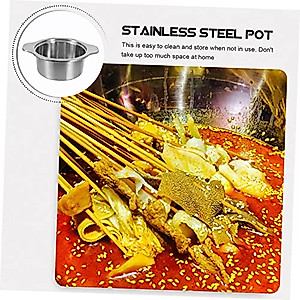 OKUMEYR 1pc Stainless Steel Skewer Pot Japanese Cookware Korean Cookware Nonstick Cookware Small Cooking Pot Chinese Shabu Shabu Kitchen Pot Household Pan Thicken Pot Food Cooking Pot Tool