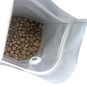 AwePackage High Barrier 16 oz Foil Stand up Zipper Pouch Coffee Bag with Valve (50, Matte Black)