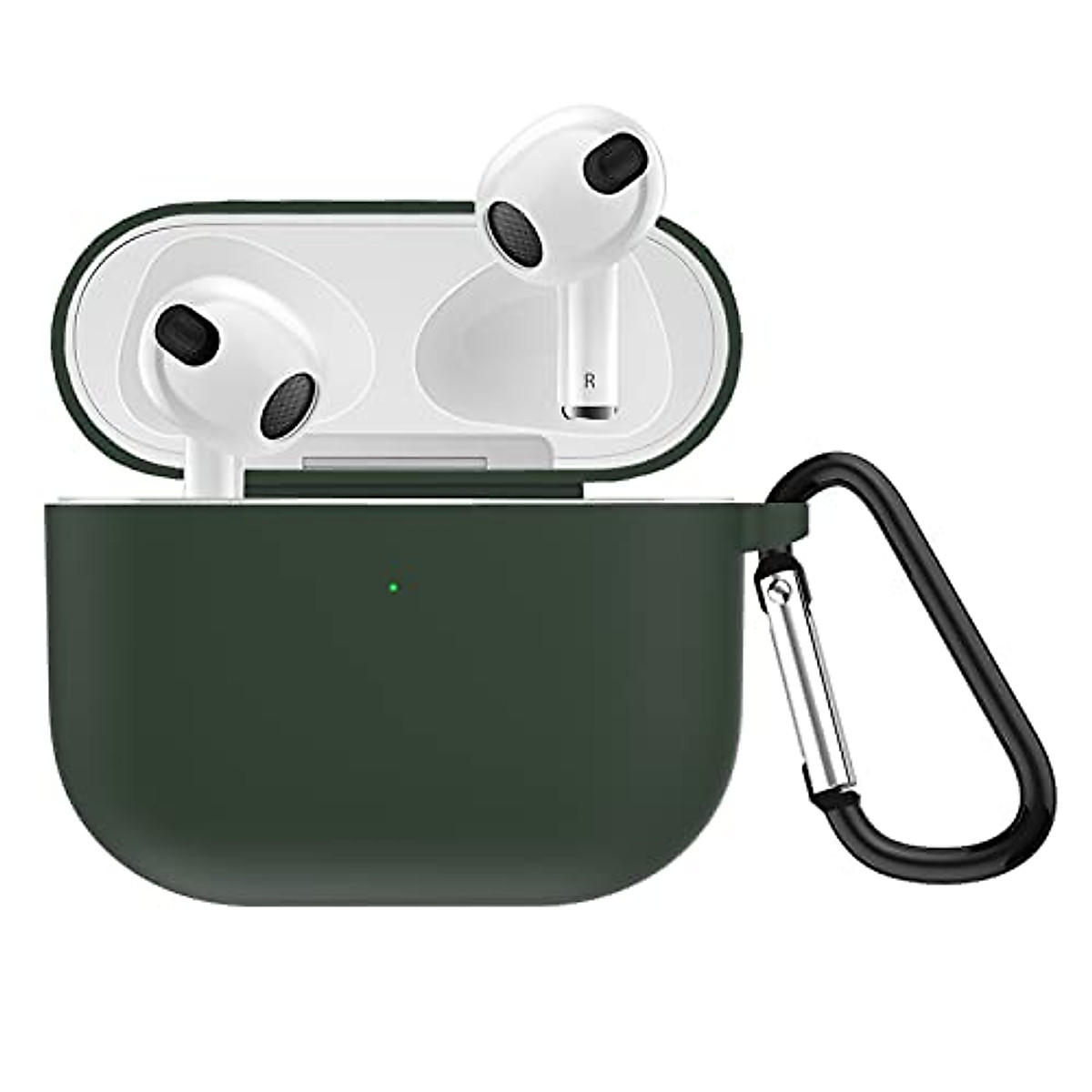 Case Compatible for Airpods 3 2021 3rd Generation Case Cover for Women Men Premium Skin Silicone Full Protective Case Cover for Airpod 3 Gen with Keychain (Pine)