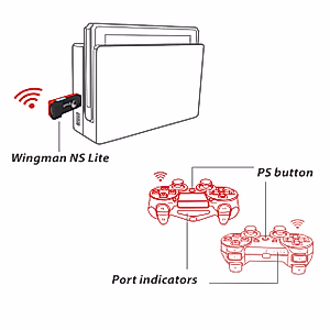 Brook Wingman NS Lite Converter- Support Xb Series X/S/One/360, PS5/PS4/PS3, Xb Elite 1/2, Switch Pro Controllers on Switch and PC(X-Input) Gaming Console, Supports Remap, Marco, and Adjustable Turbo