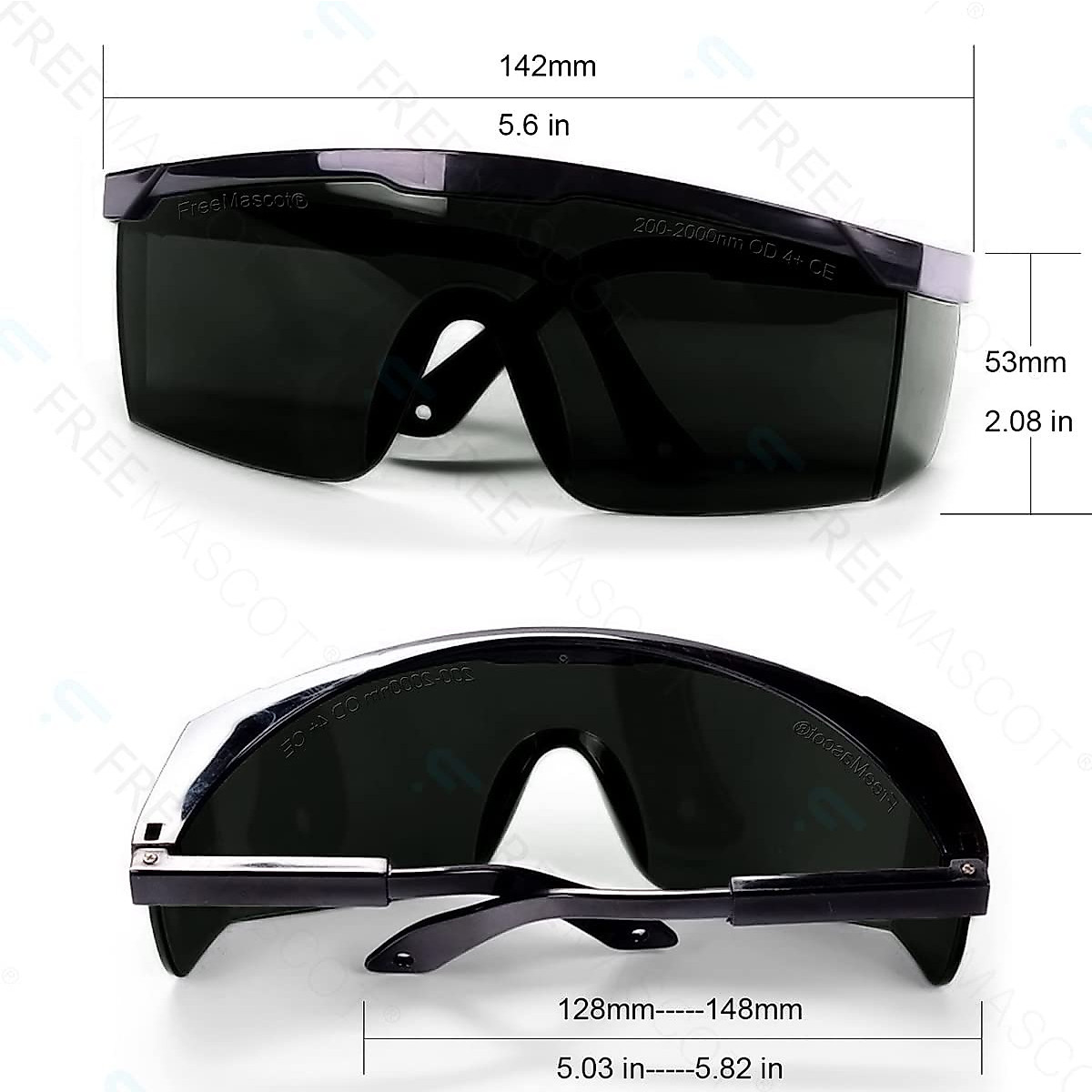 FreeMascot 190nm-2000nm Laser Safety Glasses for Hair Removal Treatment and Laser Cosmetology Operator Eye Protection