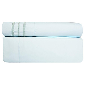 Full Size Sheet Sets - Breathable Luxury Sheets with Full Elastic & Secure Corner Straps Built In - 1800 Supreme Collection Extra Soft Deep Pocket Bedding Set, Sheet Set, Full, Light Blue