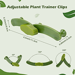 LAHONI 10 Pieces Plant Branch Benders, Adjustable Plant Training Clips Plastic Branches Trainer for Plants Training, Bonsai Modeling (Green)
