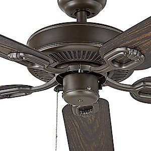 Amazon Basics 52-Inch Indoor Outdoor Ceiling Fan - Five Dark Walnut Blades, Oil Rubbed Bronze Finish