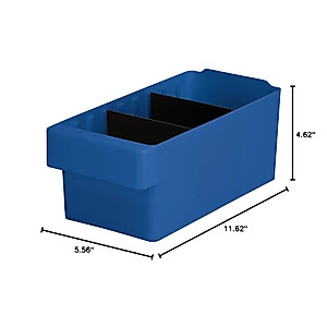 Akro-Mils 31162 AkroDrawer Stackable Plastic Storage Drawer Storage Bin, (11-5/8-Inch x 5-9/16-Inch x 4-5/8-Inch), Blue, (6-Pack)