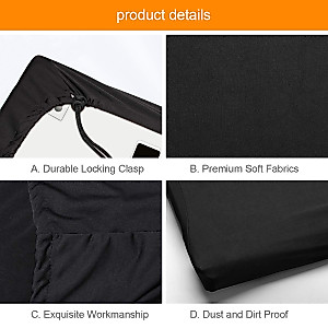Piano Keyboard Dust Cover For 61/76/88 Keys- Electric/Digital Piano Stretchable Protective Keyboard Cover, Elastic Cord Locking Clasp, Machine Washable (61-76 Keys)